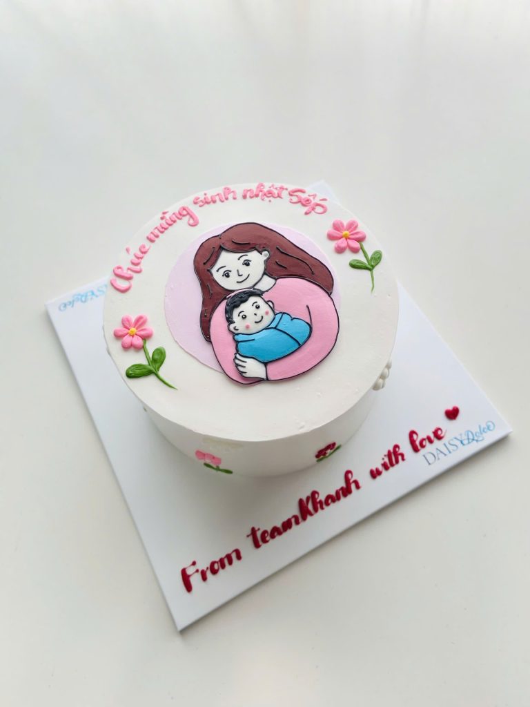 BÁNH VẼ MẸ ÔM CON - DaisyDolce